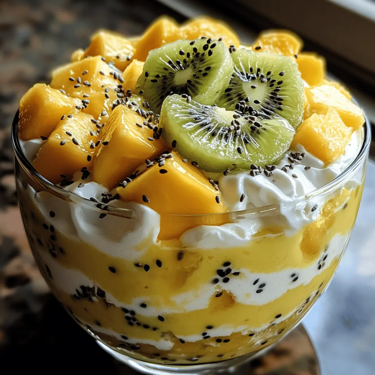 Easy Guilt-Free Creamy Mango & Kiwi Yogurt Parfait