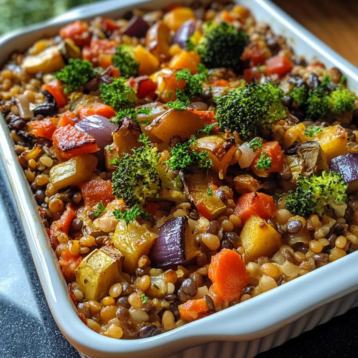 Easy Delicious Vegetable Lentil-Free Grain Casserole Recipe